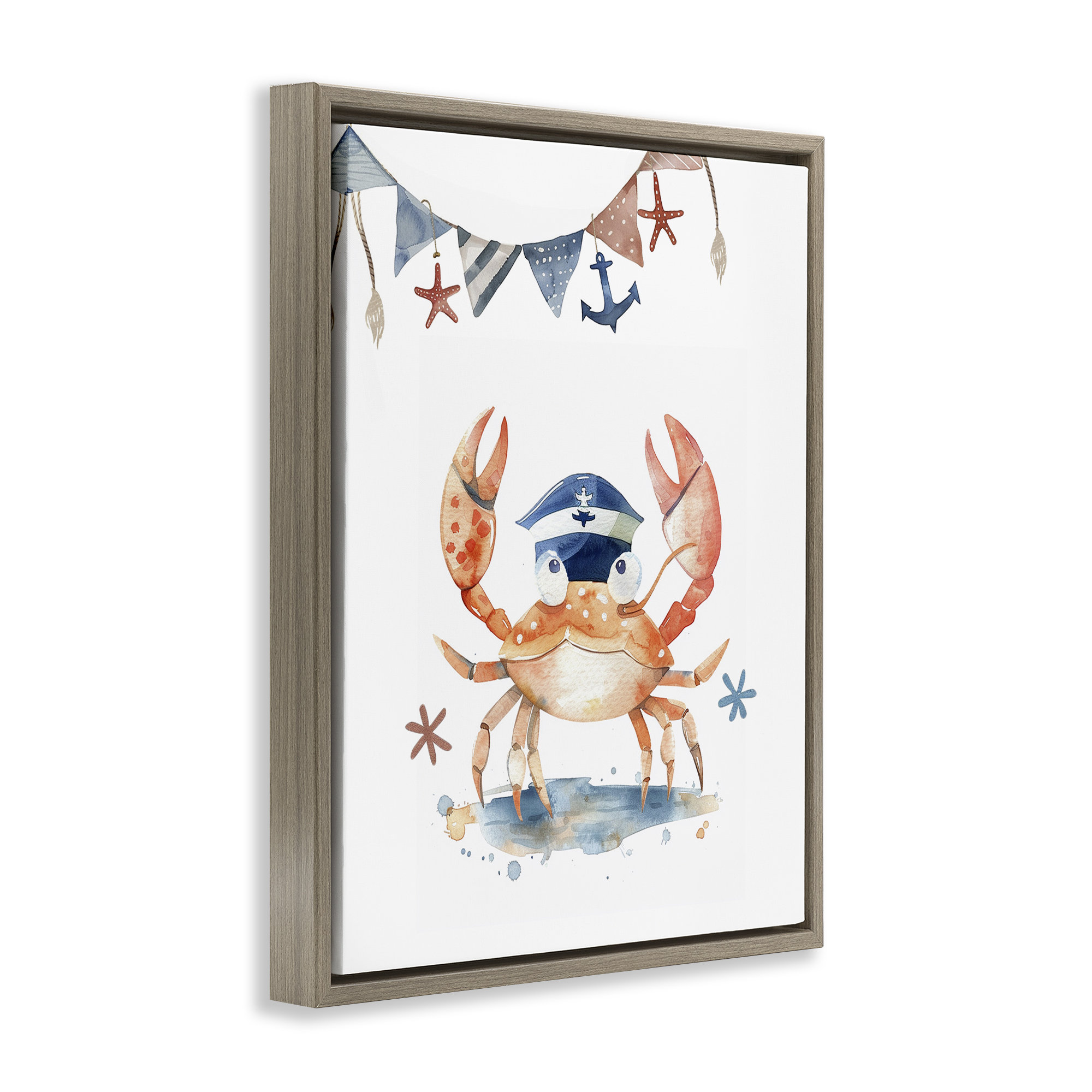 Beachcrest Home™ Crab in Sailor Hat Floater Canvas Wall Art by LSR ...