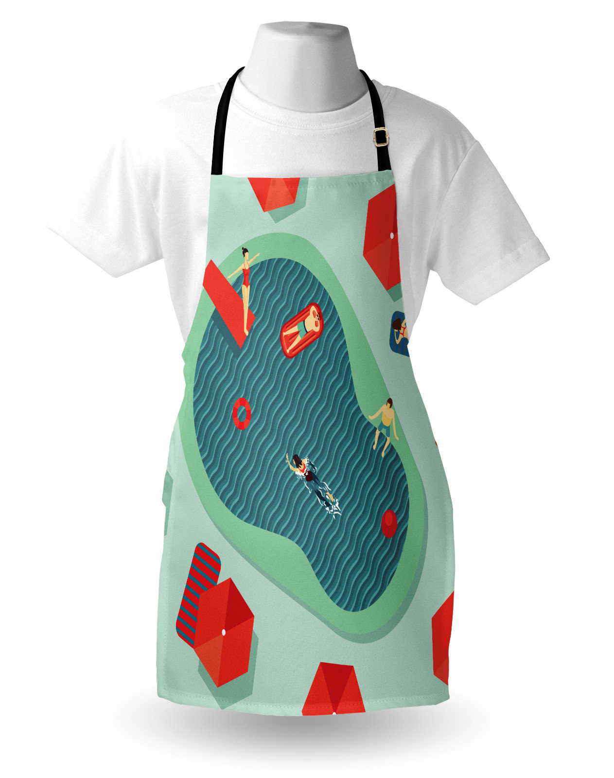 Bayou Breeze Pool View Apron Unisex Humans Swimming Chilling Adult Size ...