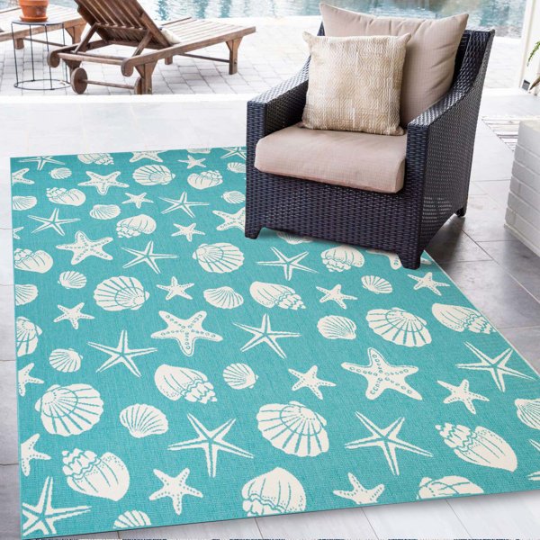 Beachcrest Home Donnie Nautical Seashells and Starfish Coastal Indoor ...