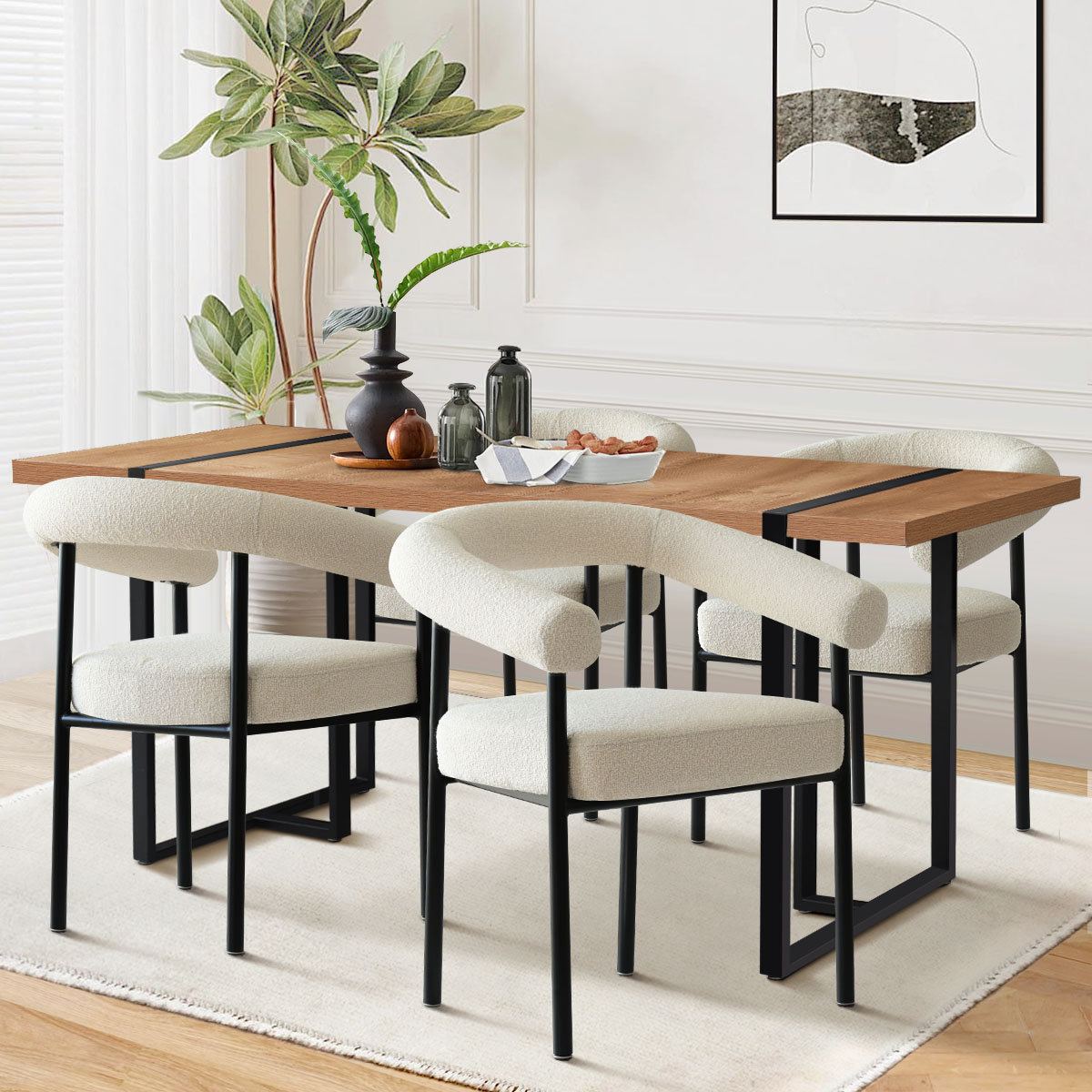 Corrigan Studio® Shanitaortia 4-Person Rectangle Dining Table Sets & Reviews | Wayfair