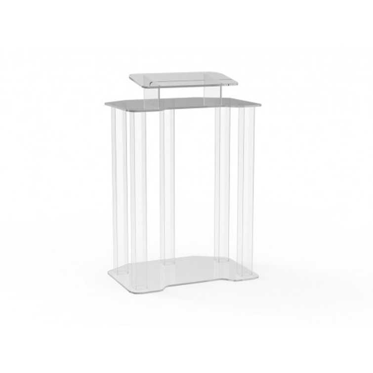 FixtureDisplays Acrylic Podium Wood Pulpit Large Lecterm for Church ...