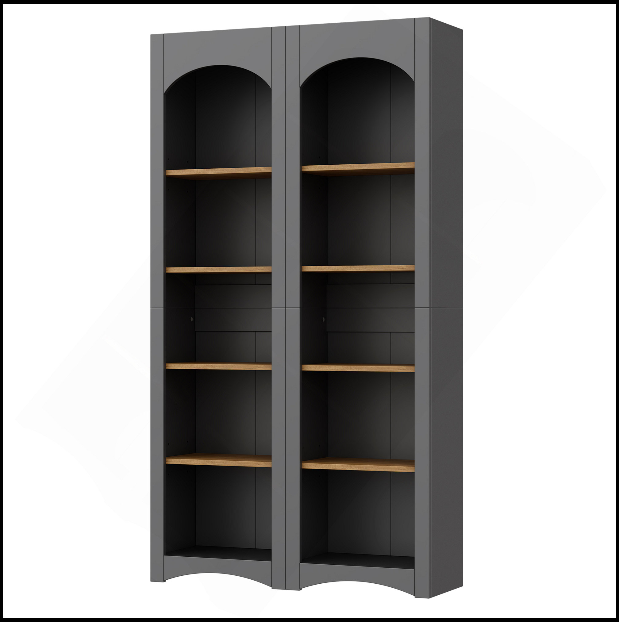 Alcott Hill® Free Standing 5 Tier Bookshelves, Bookcases Set Of 2 ...