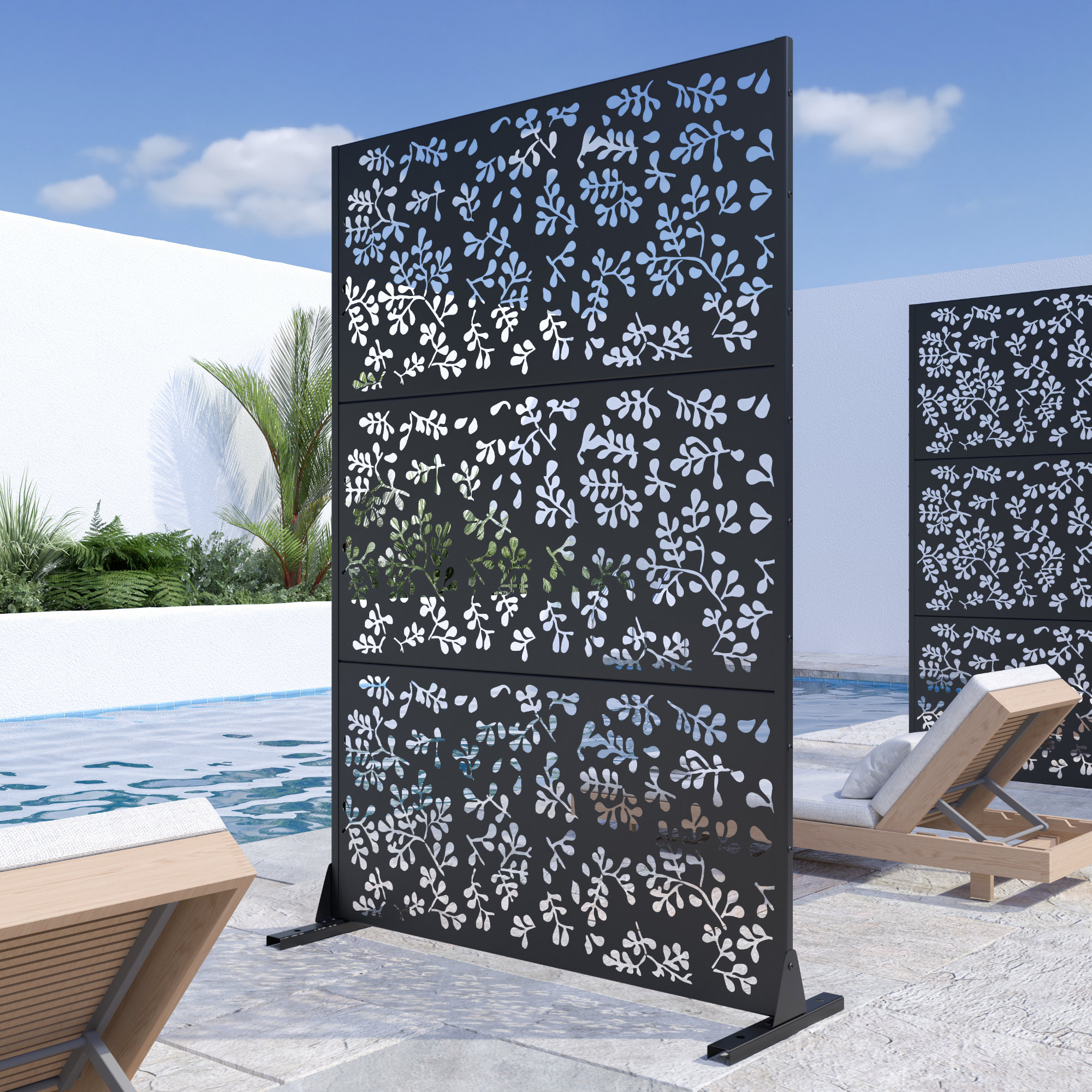 MAYEERTY 6 ft. H x 4 ft. W Metal Privacy Screen | Wayfair