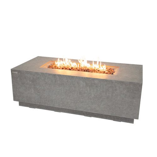 Envelor Andes 22'' H x 66'' W Concrete Propane Outdoor Fire Pit Table ...