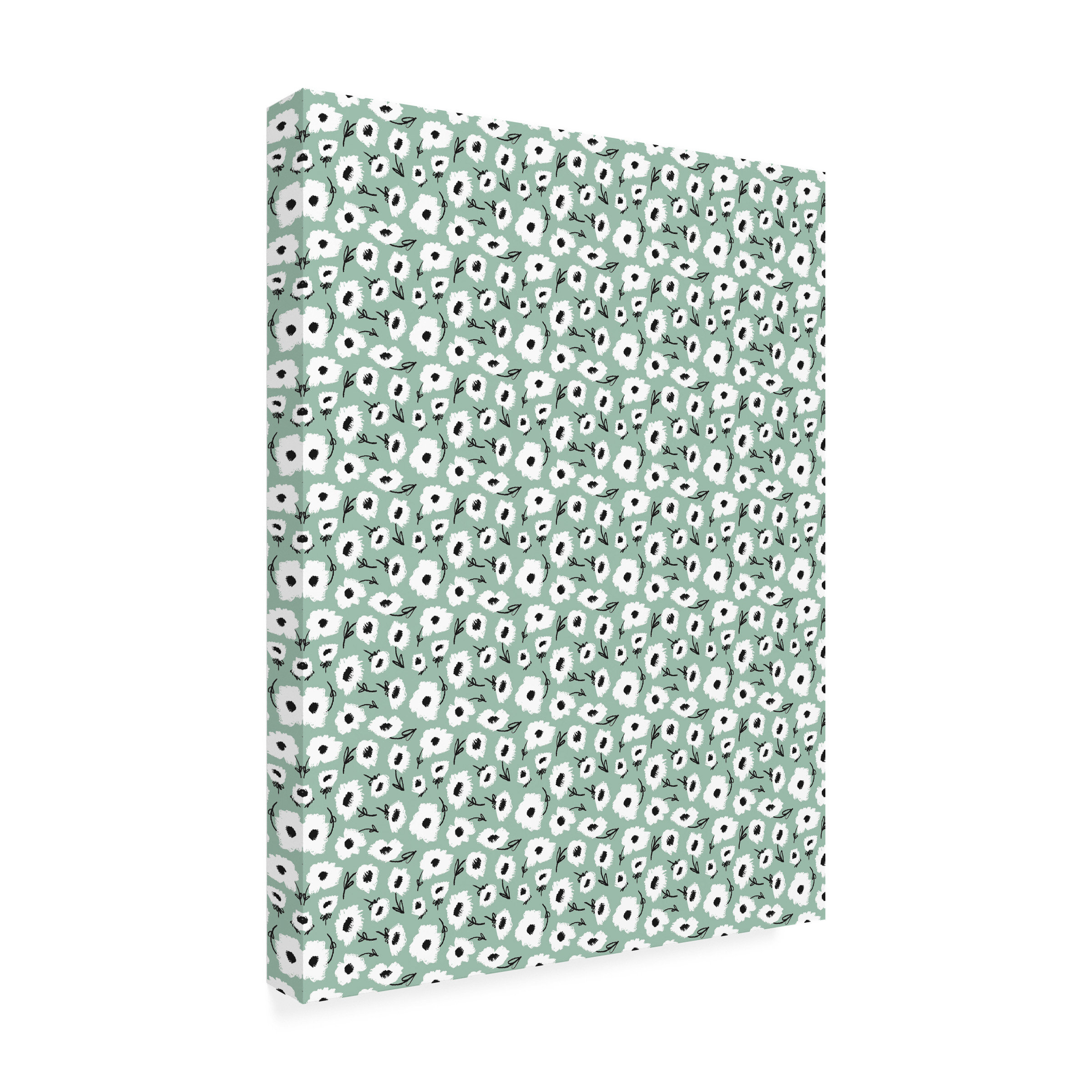 Winston Porter Treechild Cute Flowers On Mint Canvas Art - Wayfair Canada