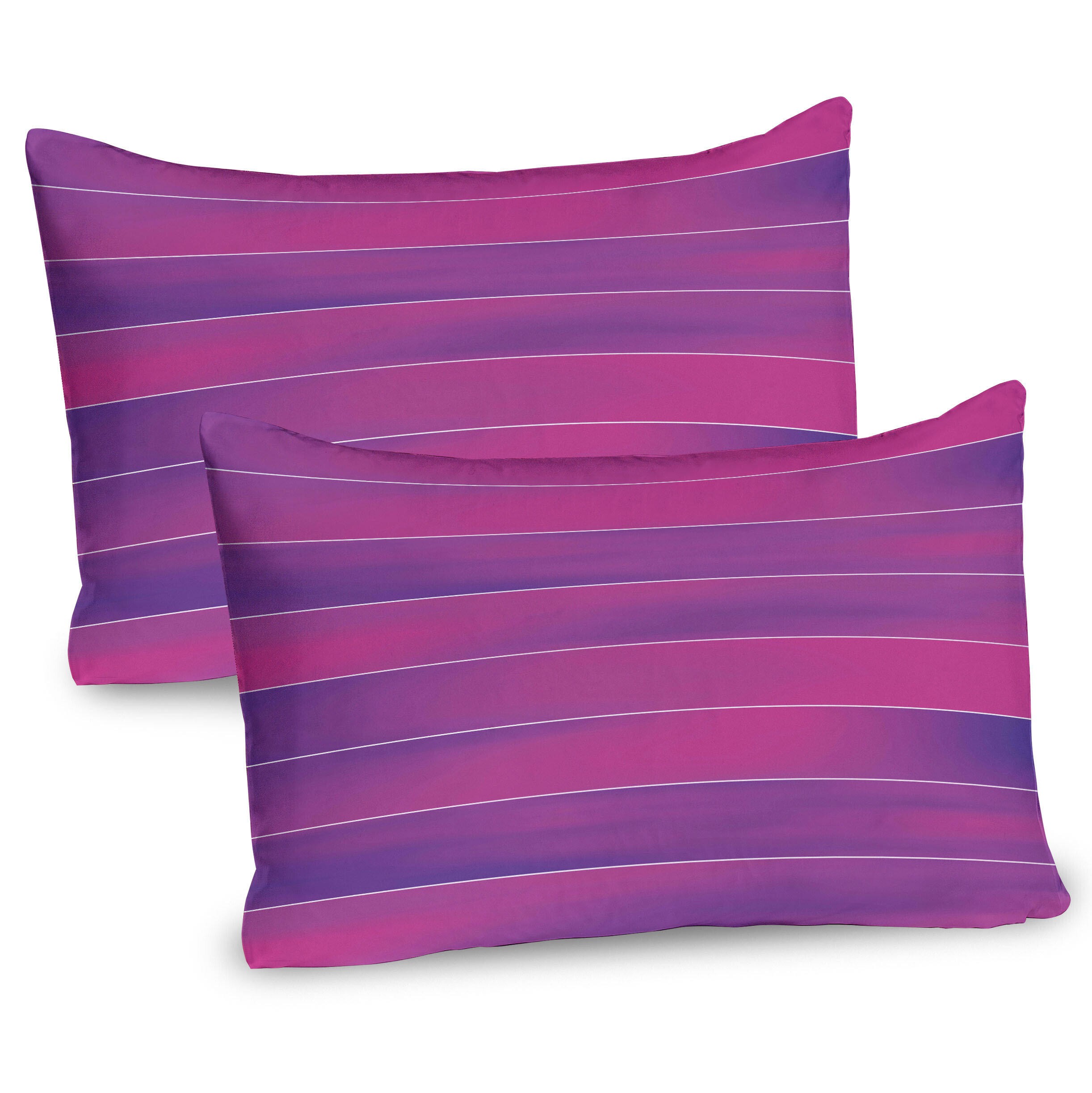 Ambesonne Hot Pink Pillow Sham 2 Pack Stripes Soft Colors Pink Violet ...
