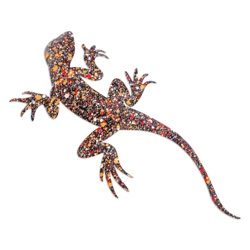 Bungalow Rose Handmade Festive Salamander Iron Wall Art | Wayfair