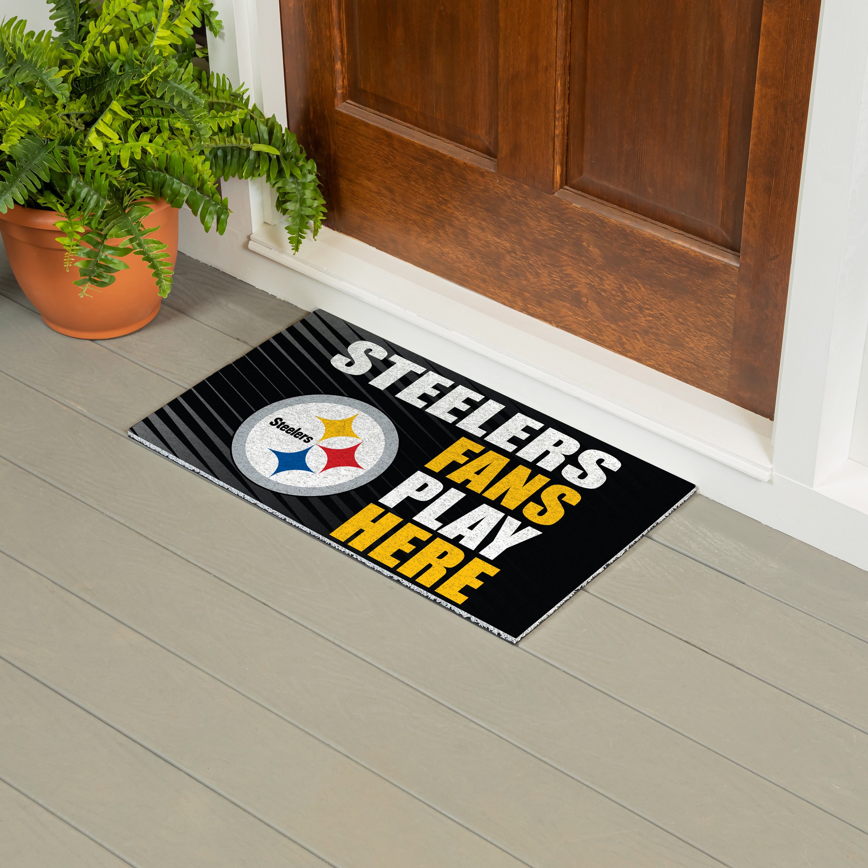Ebern Designs Pittsburgh Steelers Fan PVC Mat, 28"x16" | Wayfair