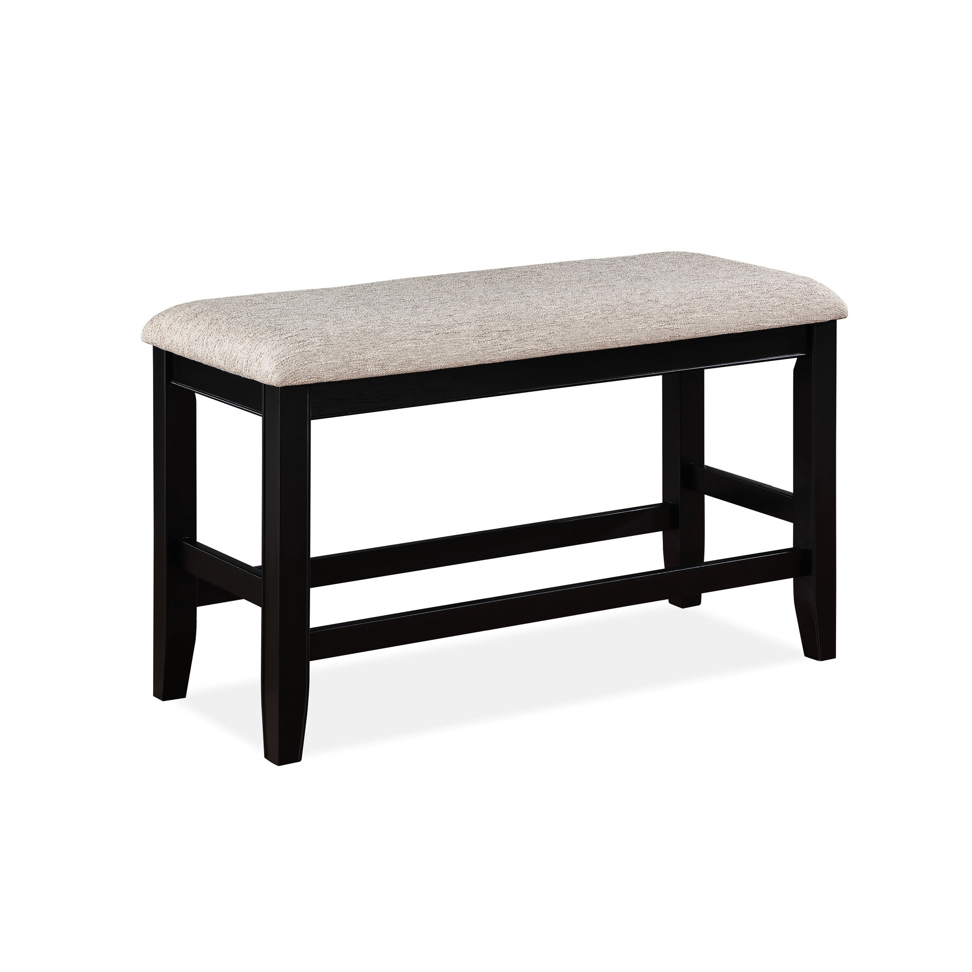 Latitude Run® Wood Counter Height Bench With Upholstered Gray Seat And ...