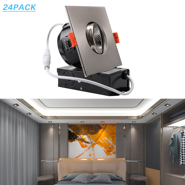 TORCHSTAR 3 Inch Gimbal LED Recessed Light with J-Box, Square Downlight ...