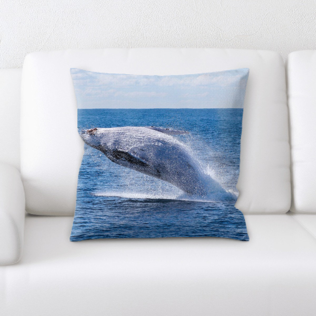 Ebern Designs Larkin Whale Throw Pillow | Wayfair