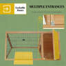 Ebern Designs Portable A-frame Wooden Rabbit Hutch, Steel Frame Small ...