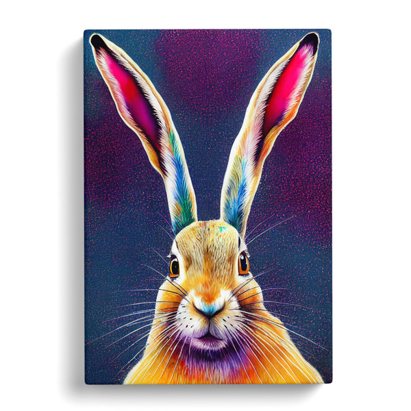Brambly Cottage XC1022-1591X Colourful Hare No.2 - Wrapped Canvas Print ...