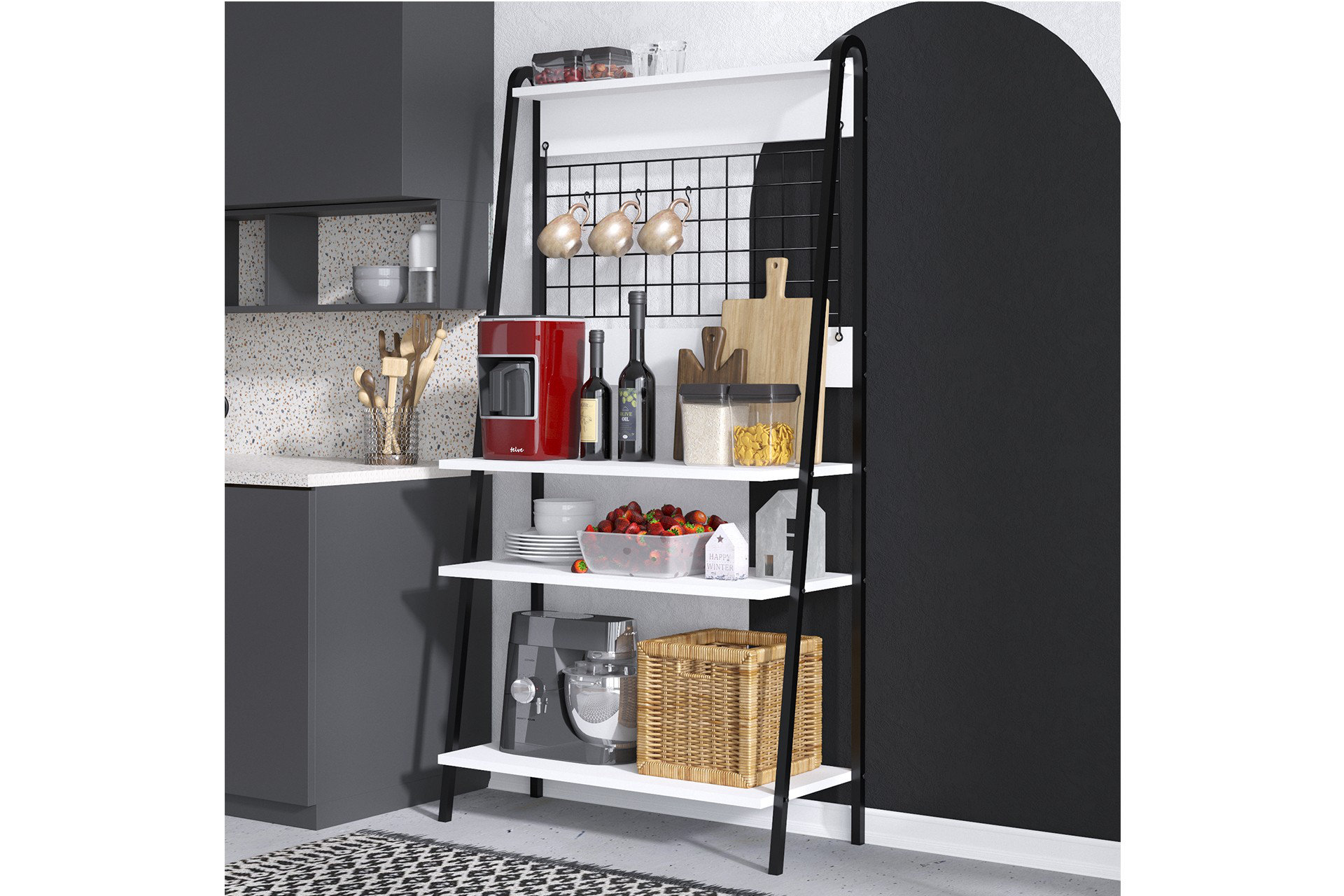 17 Stories Modern Ladder Kitchen Storage Rack, Baker’S Rack - Wayfair ...