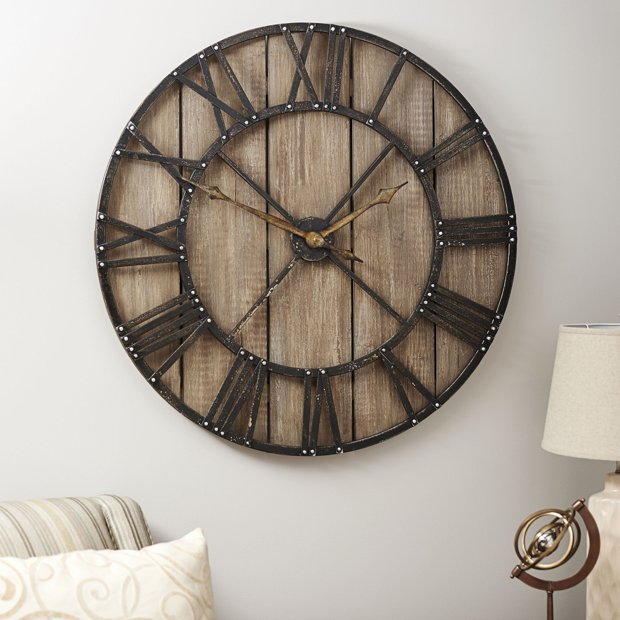 Laurel Foundry Modern Farmhouse® Oversized Adelene 36" Wall Clock ...