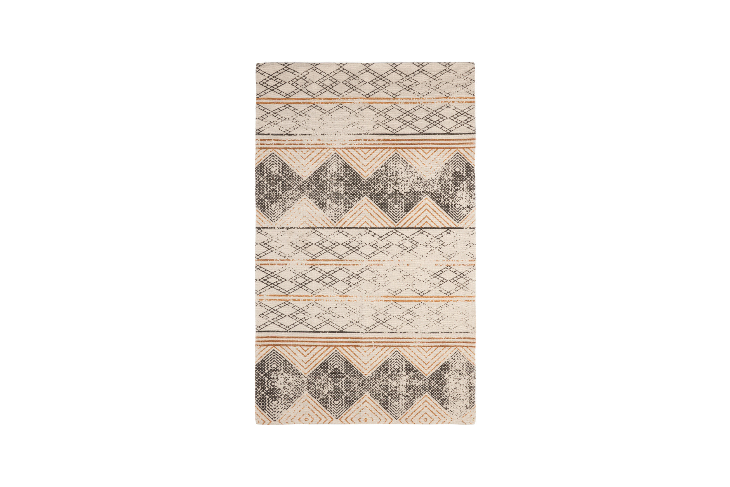 French Connection Moroccan Flatweave Cotton Natural/Orange Area Rug ...