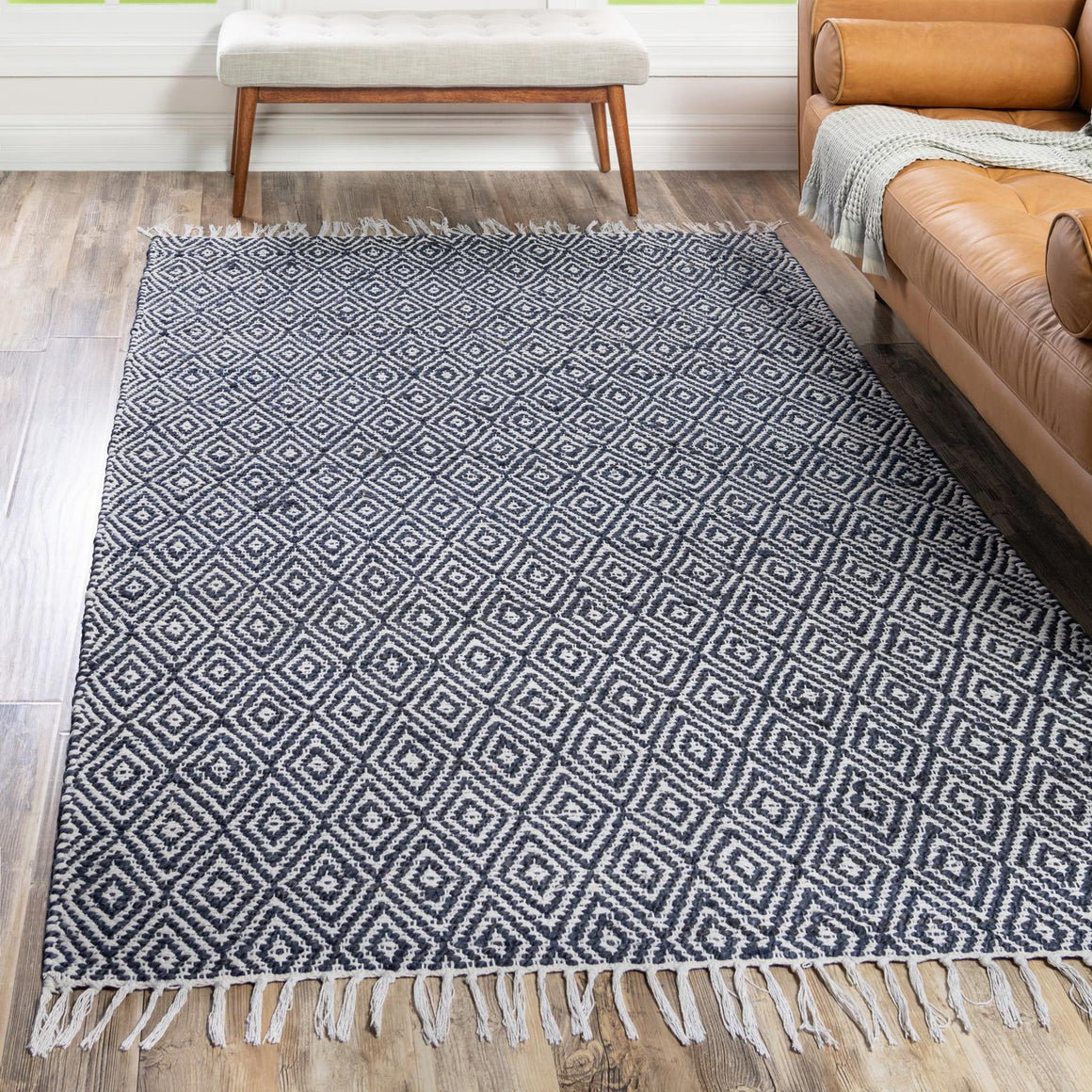 The Twillery Co.® Rectangle Oakengates Geometric Hand Loomed Jute Area ...