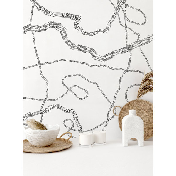 Longshore Tides Elegant Ropes And Chains Peel And Stick Mural Wallpaper ...