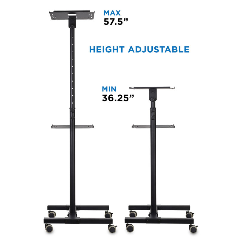 Mount-It! Mobile Projector and Laptop Stand with 2 Shelves, Rolling ...