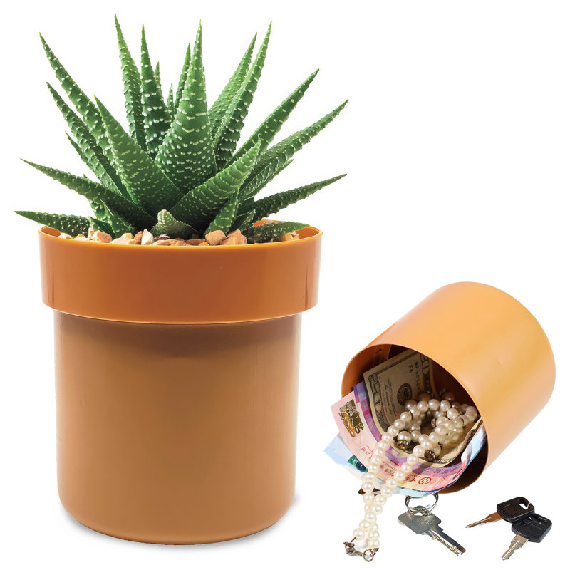 WYZworks Flower Pot Diversion Safe with Secret Hidden Lock Box Storage ...