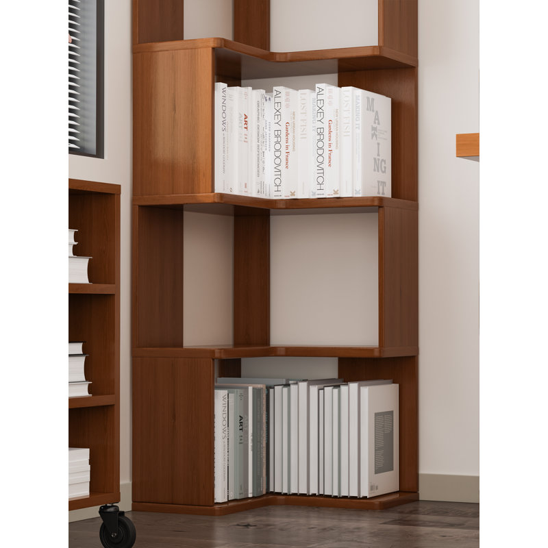 Latitude Run® Freyr Solid Wood Corner Bookcase | Wayfair