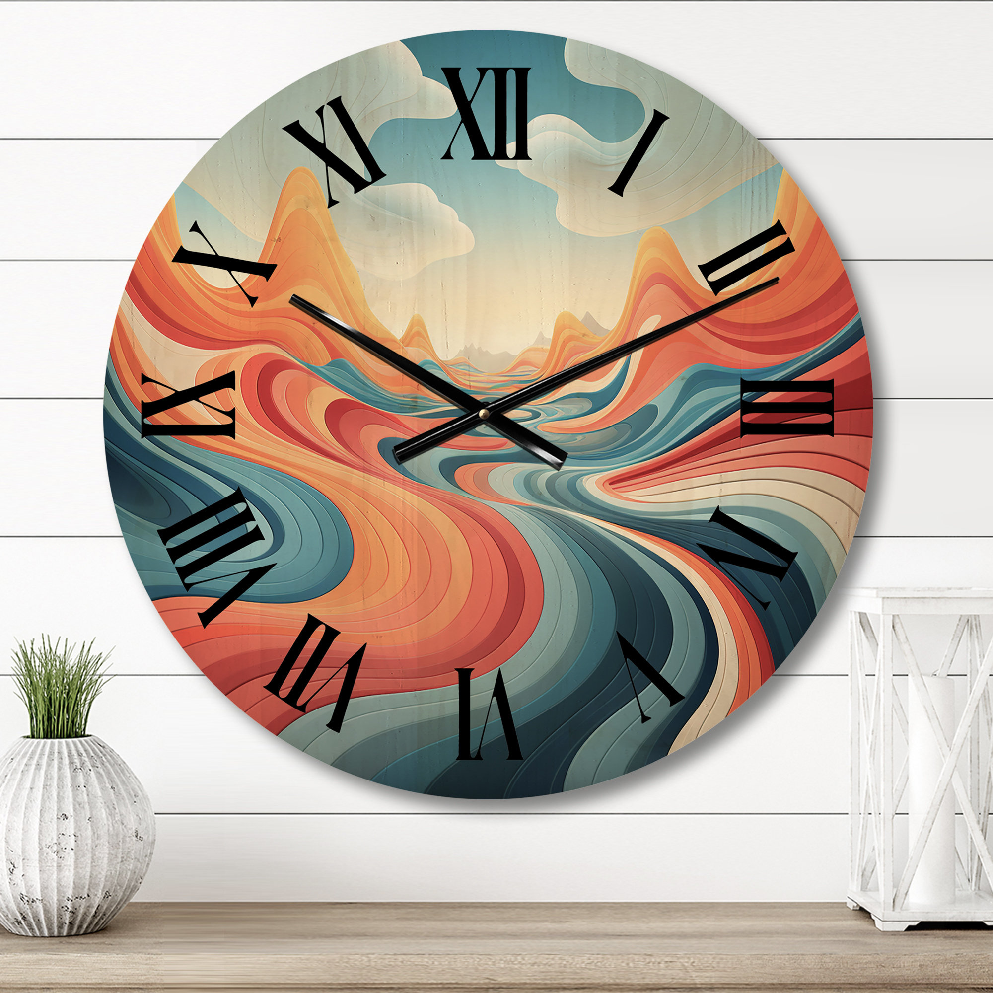 East Urban Home Op Art Rhythmic Illusion - Modern Oversized Wood Wall ...