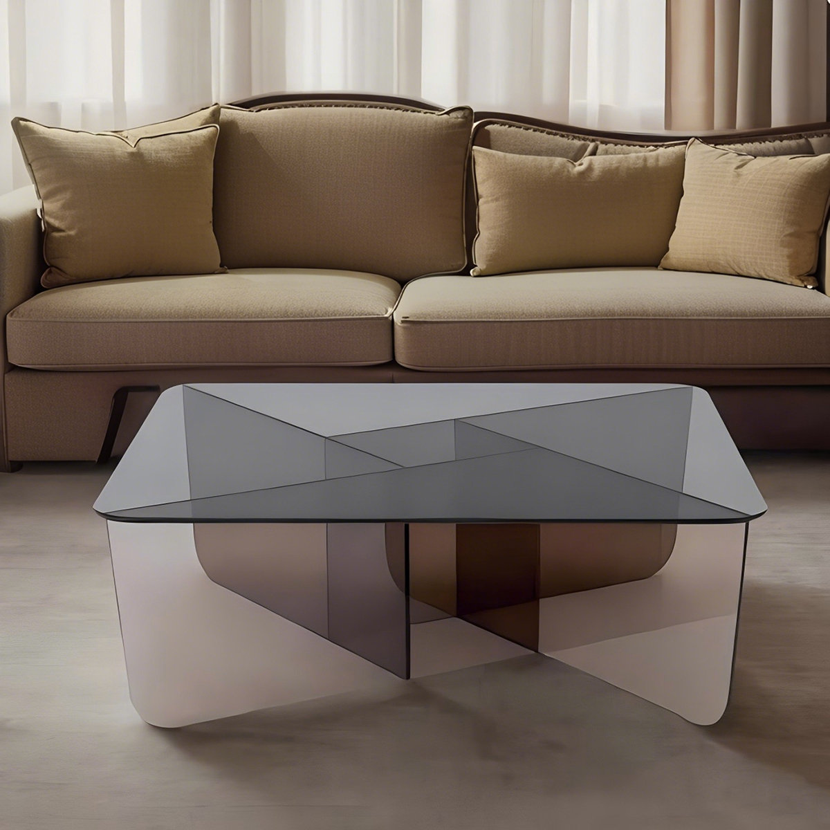 Brass Foam Square Modern Minimalist Acrylic Coffee,Tea Table - Wayfair ...