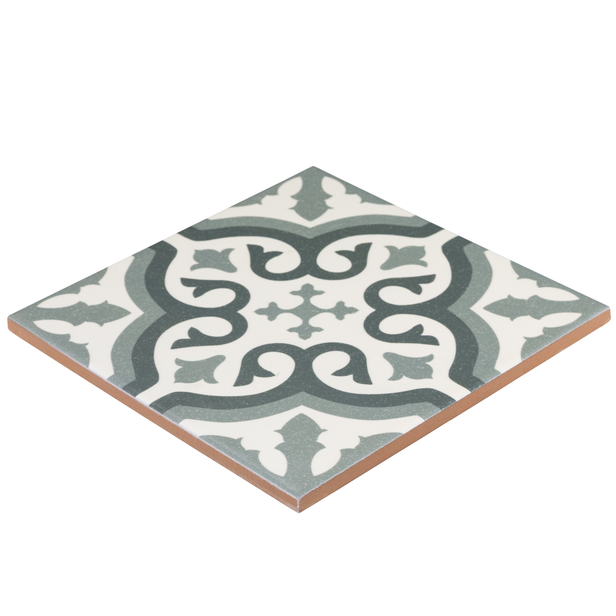Industry Tile Tradition 8" x 8" Ceramic Spanish Wall & Floor Tile ...