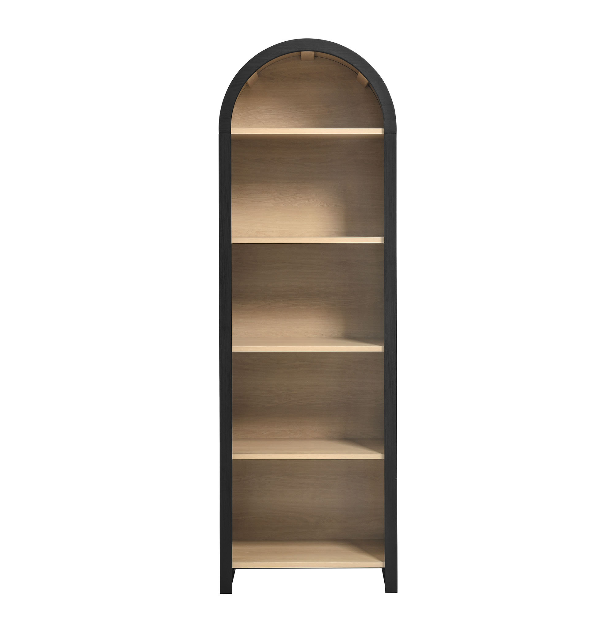 Modway Evie Arched Narrow Bookcase Display Cabinet In Black - Wayfair ...