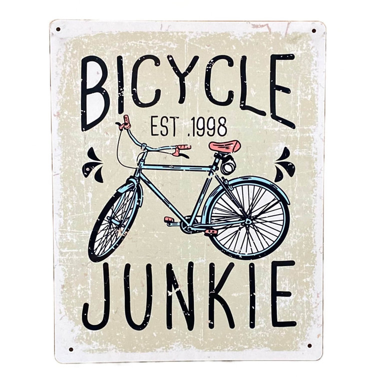 Maturi Woolford Bicycle Junkie Bike Signs and Plaques | Wayfair.co.uk