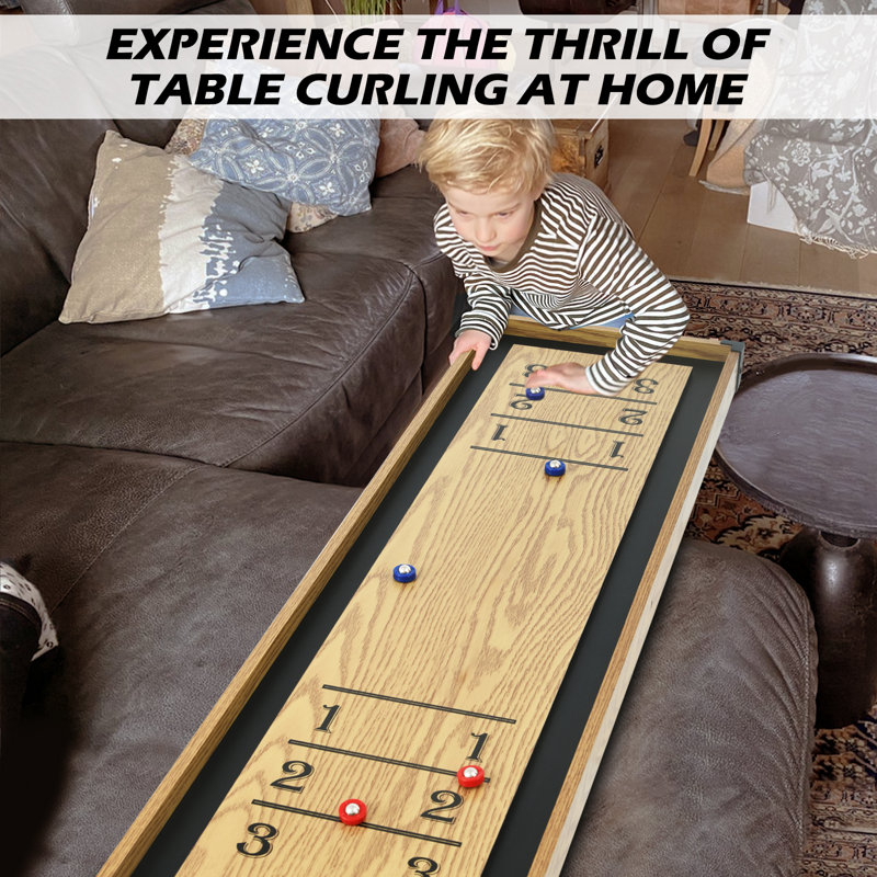 RayChee Shuffleboard And Curling 2 In 1 Board Games, Portable Two Sided ...