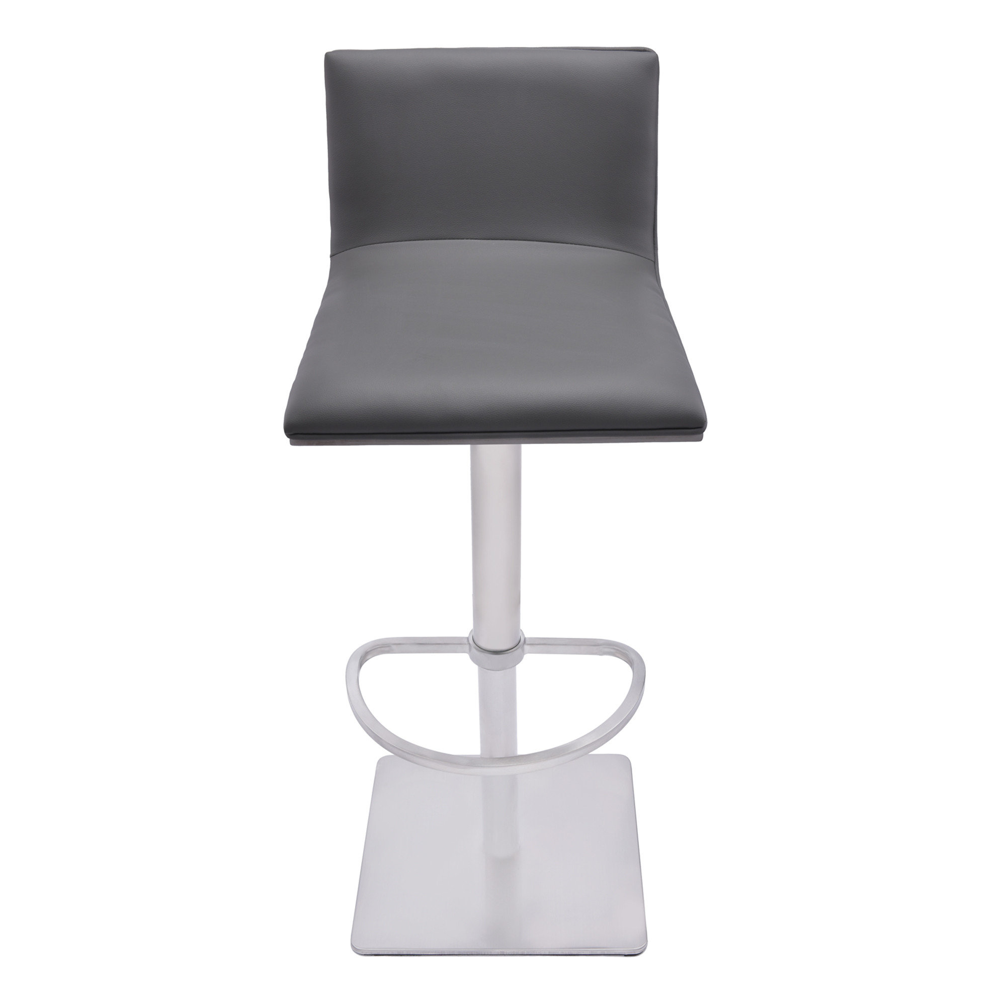 Hokku Designs Adjustable Grey Faux Leather Walnut And Stainless Swivel ...
