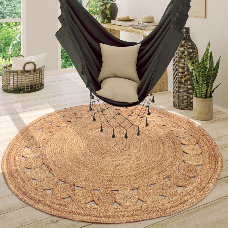 Dakota Fields Cardiss Hand Braided Natural Fibers Solid Color Rug | Wayfair
