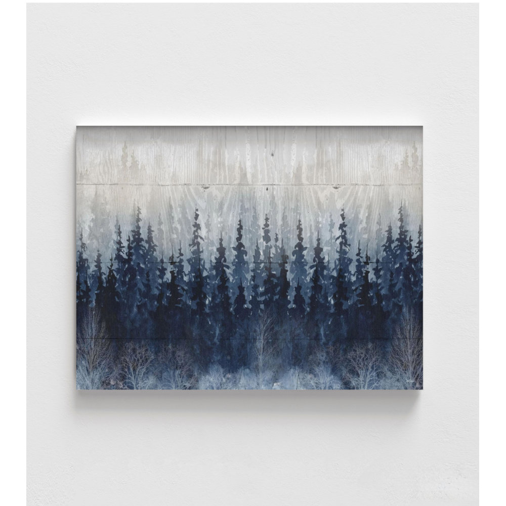 WeFrameArt Misty Indigo By Carol Robinson, Deep Blue Forest Shape Tree ...