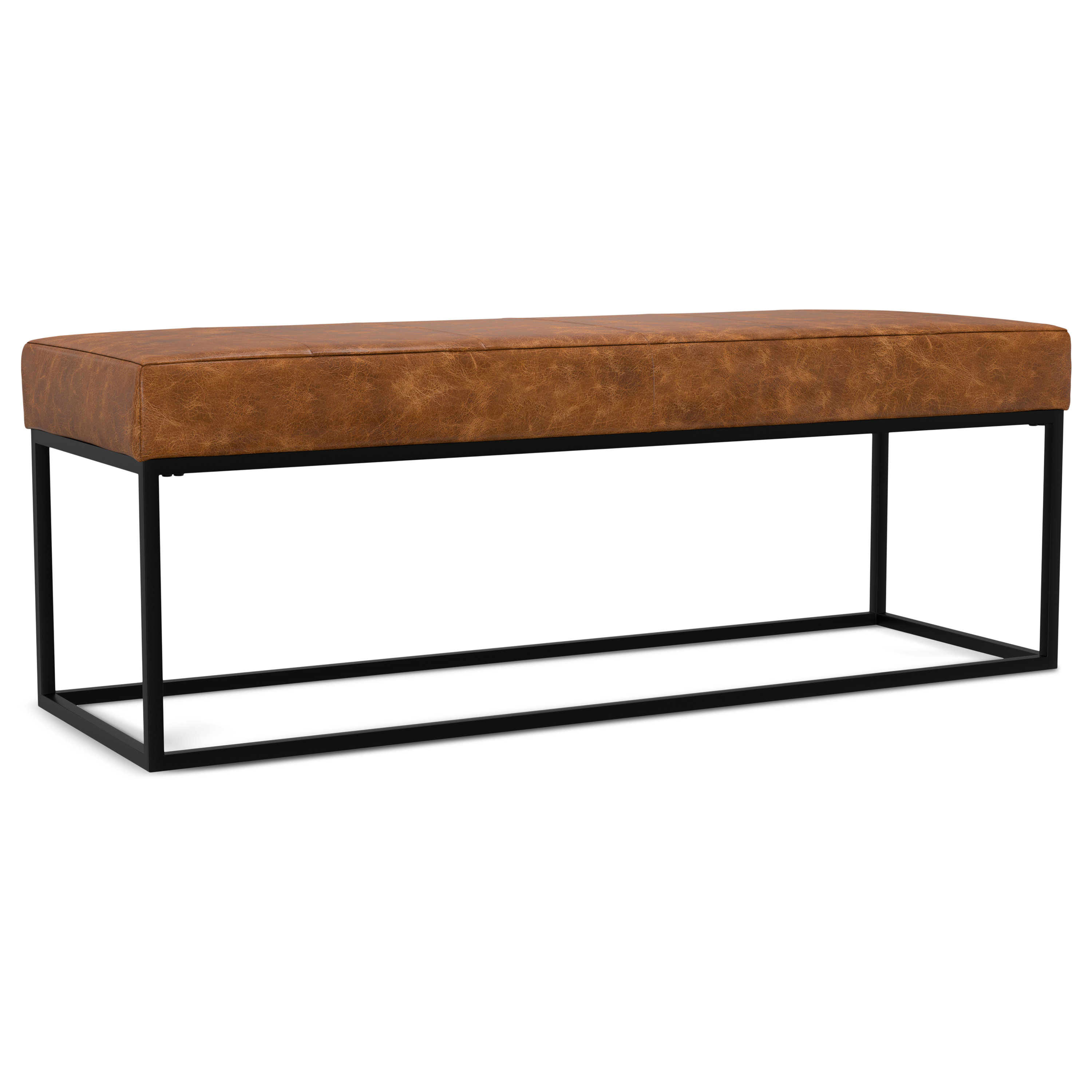 Simpli Home Candice Leather Ottoman | Wayfair