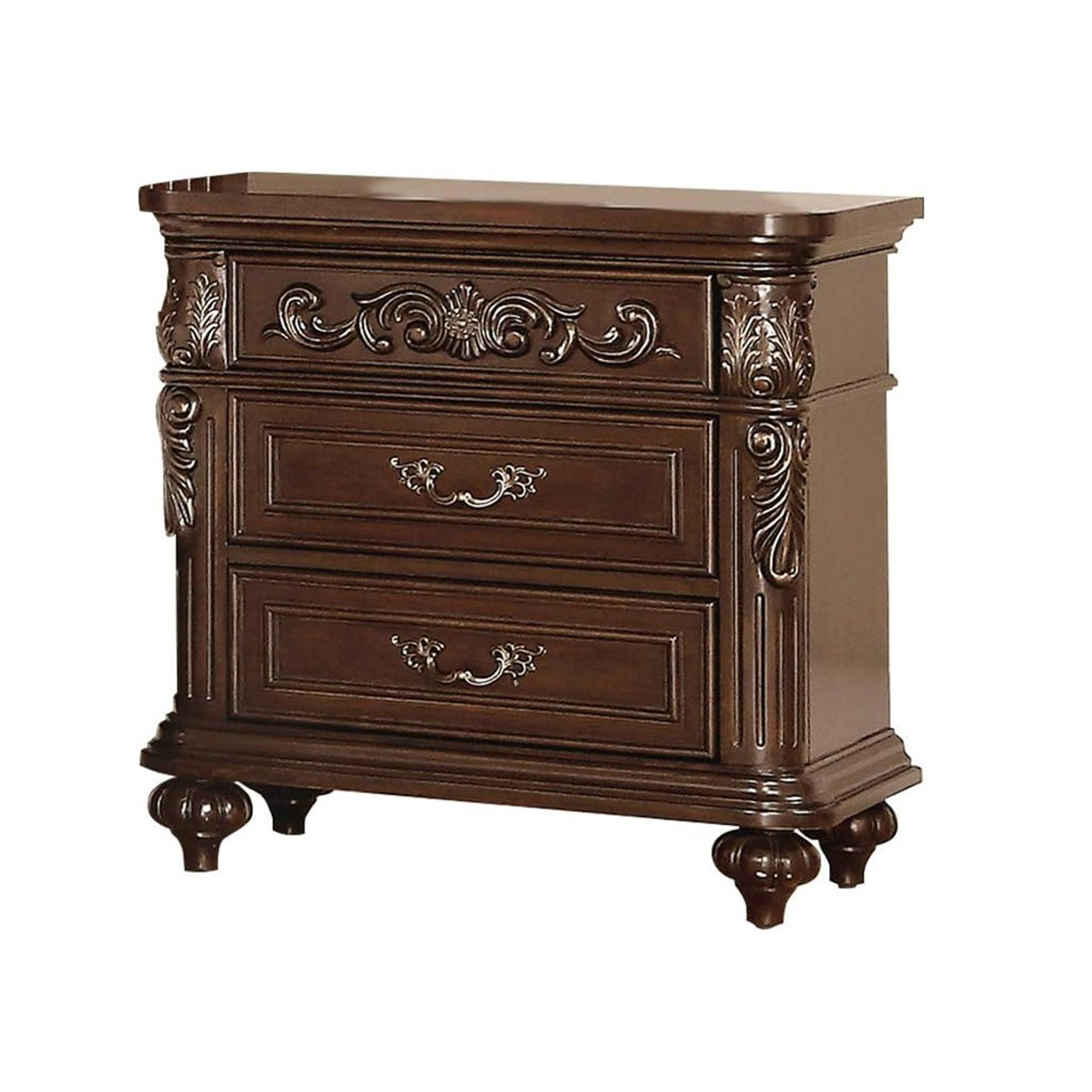 antique walnut bedside table