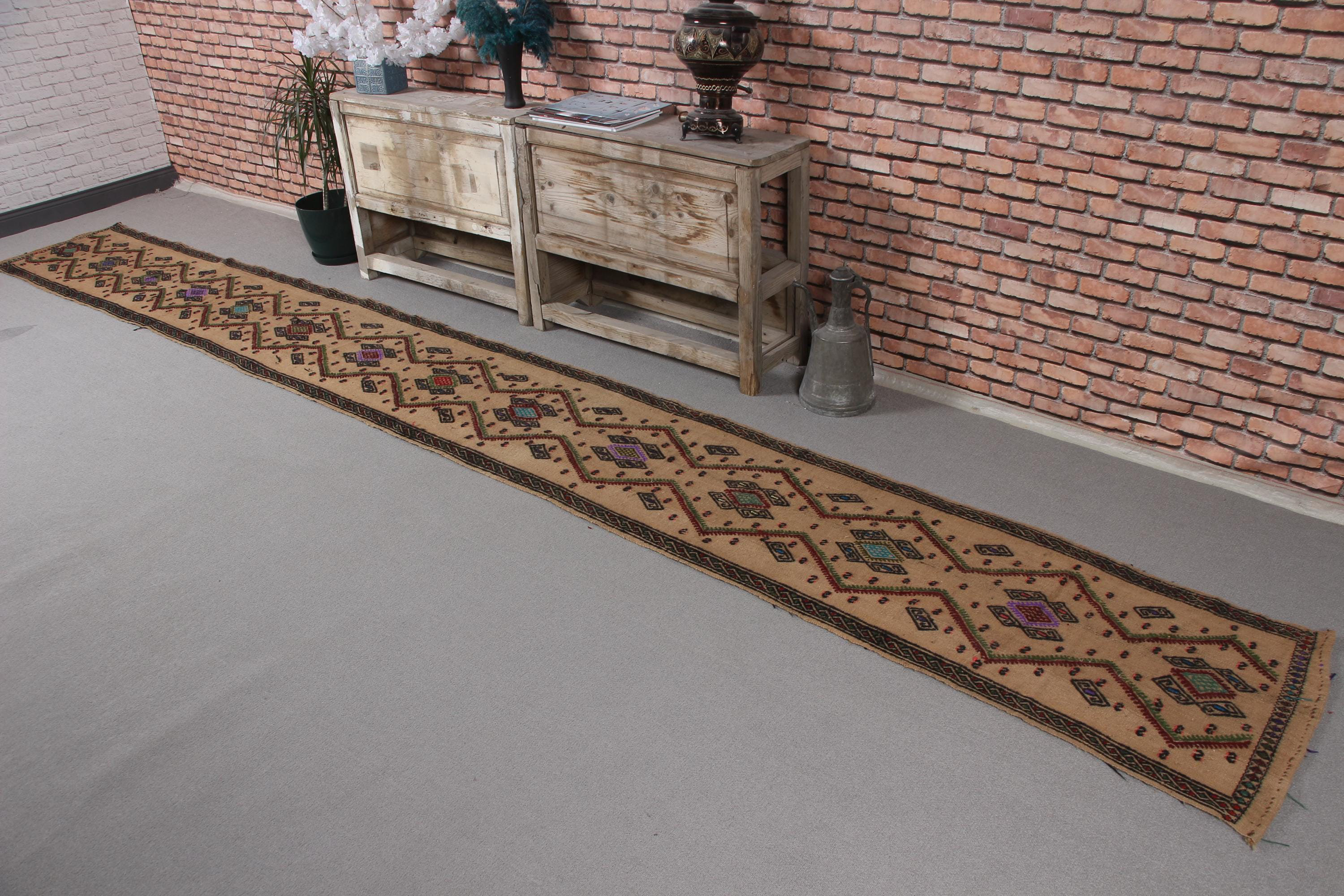 Foundry Select Handmade Turkish Runner Rug with Geometric Pattern and ...