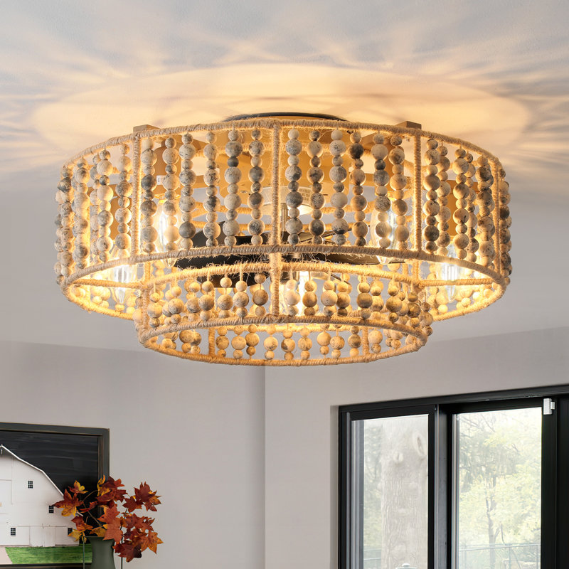 Bungalow Rose 20" Bartlomiej Boho Caged Ceiling Fans with Lights for ...