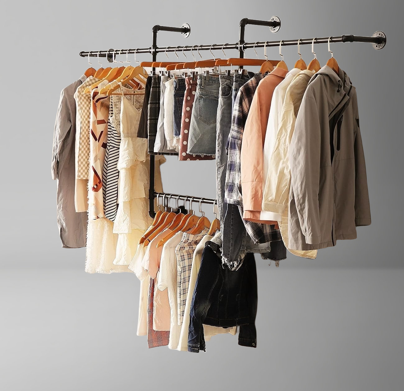 Williston Forge Jenett Industrial Clothing Racks Garment Racks – Wall ...