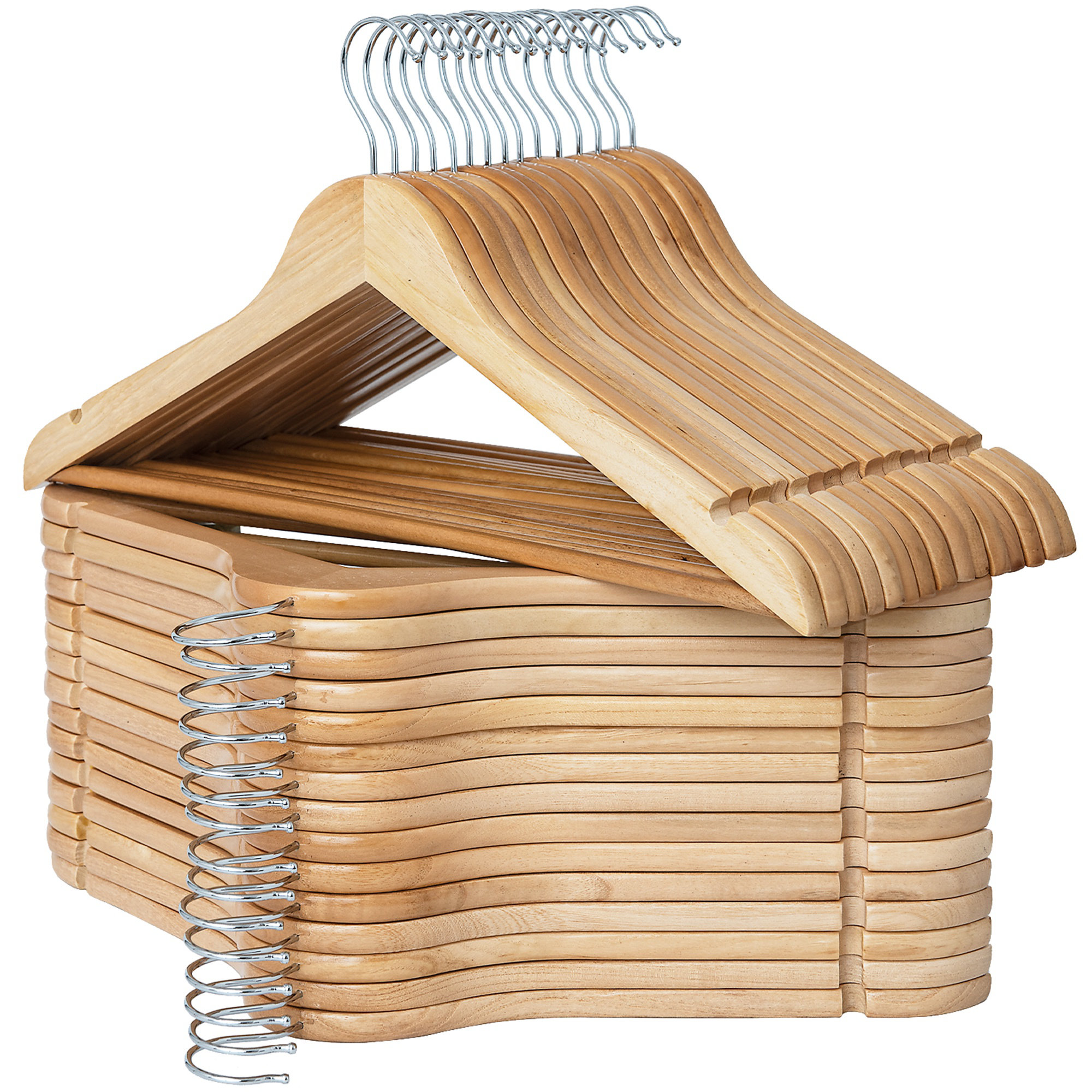 StorageWorks Wooden Coat Hanger, Wood Clothes Hangers, Natural Wood ...