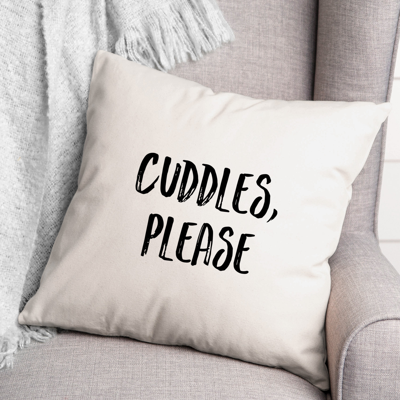Designs Direct Creative Group Cuddles, Please Throw Pillow | Wayfair