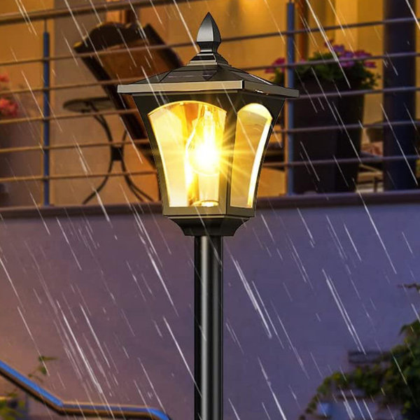 Winston Porter 64 Inch Solar Outdoor Lamp Post Light with Planter, 60 ...