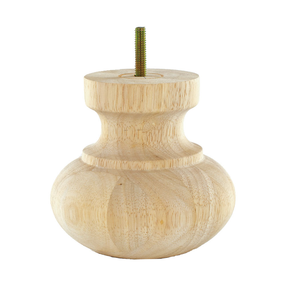 Millwood Pines 4in H x 4-7/8in Dia Unfinished Solid Hardwood Bun Foot ...