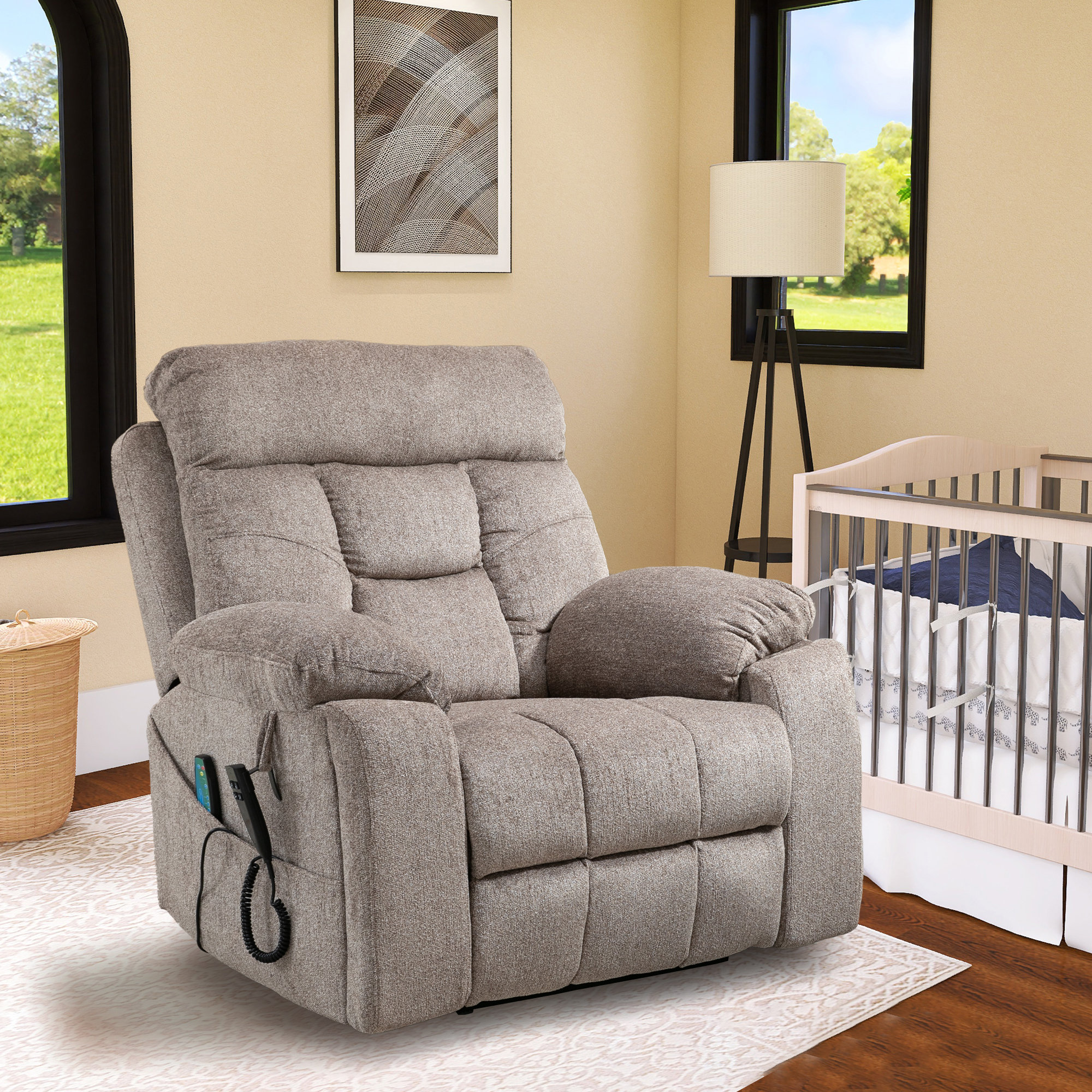 Red Barrel Studio® Chira Oversized Lay Flat Electric Lift Recliner ...