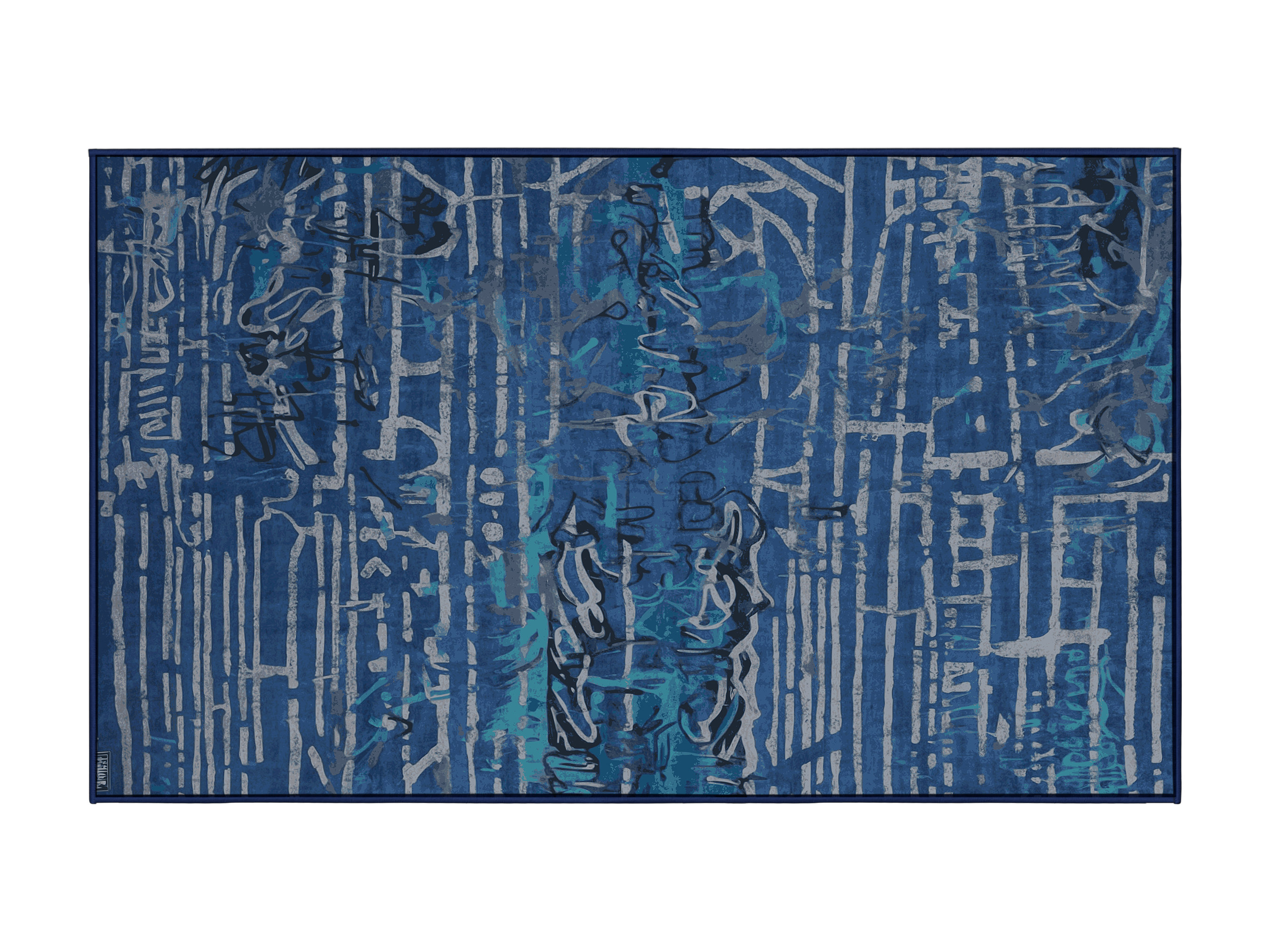 Orren Ellis Machine Washable Blue Area Rug | Wayfair