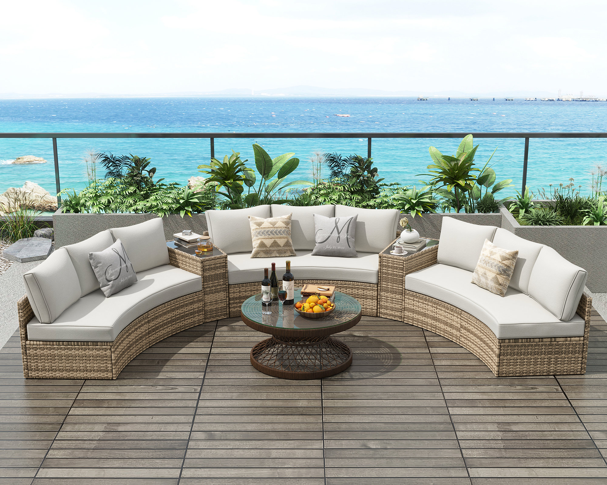 Latitude Run® Leiny 11 Piece Rattan Sofa Seating Group With Cushions ...