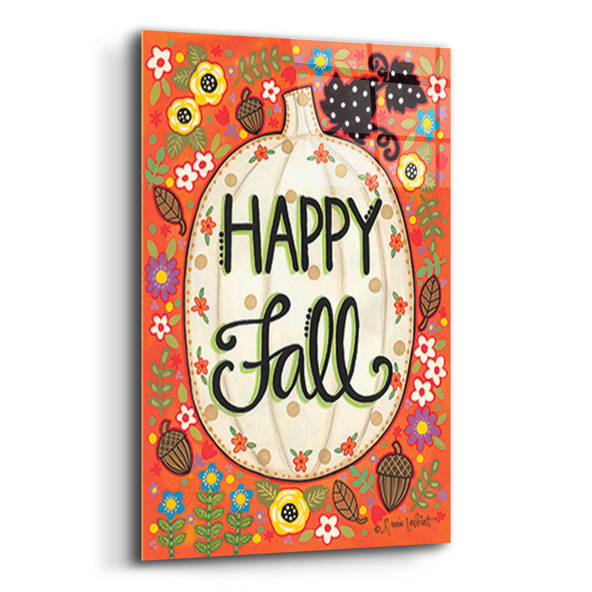 Trinx Happy Fall Pumpkin' By Annie Lapoint, Acrylic Glass Wall Art ...