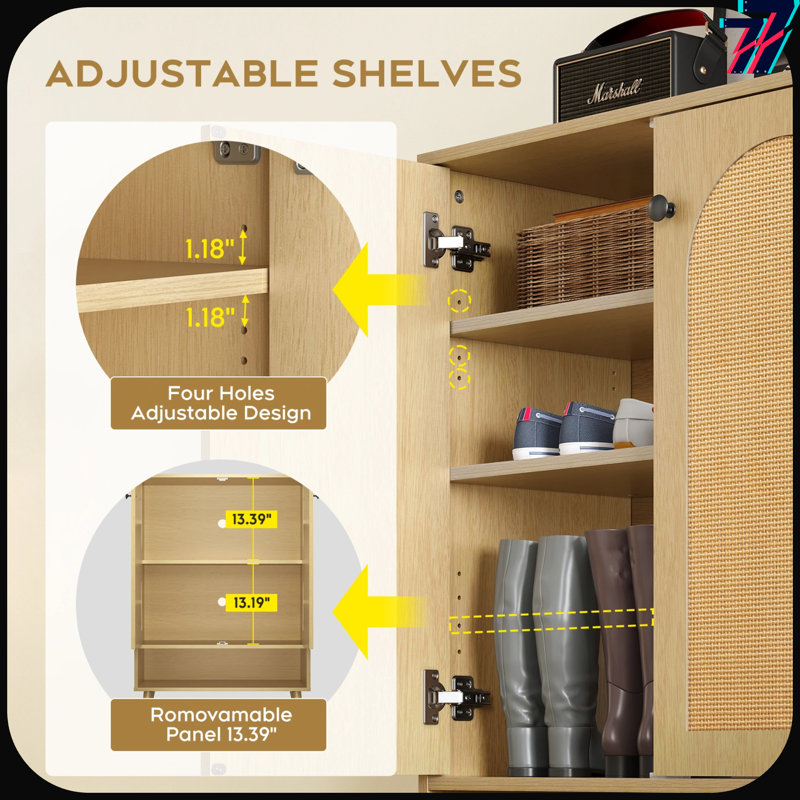 Corrigan Studio® Simple Classic Shoe Storage Cabinet With Adjustable ...