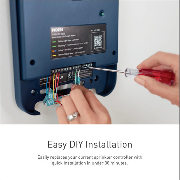 Moen 8-Zone Smart Sprinkler Controller, Wi-Fi Connectible Smart ...