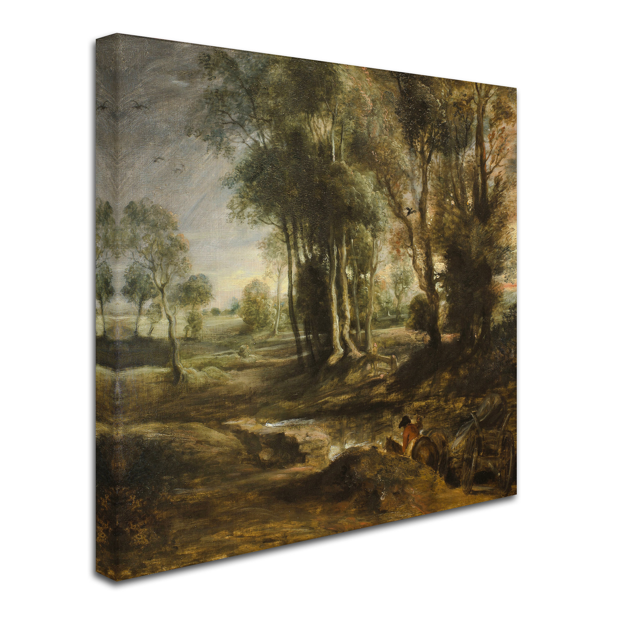 Vault W Artwork 'Evening Landscape With Timber Wagon' by Peter Paul ...
